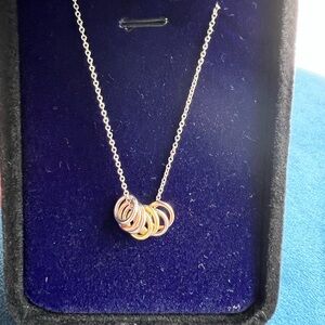 Jewelry | Silver Rose Gold And Gold Loop Necklace | Poshmark